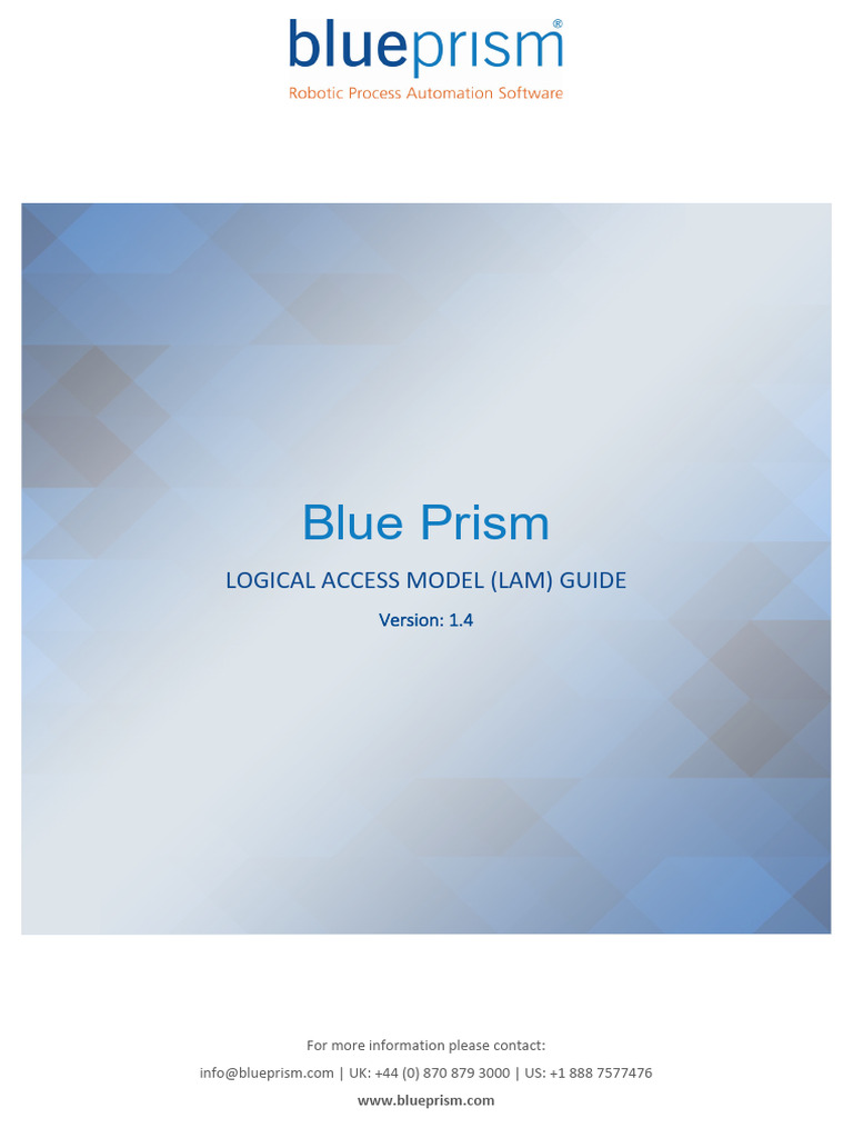 Blue Prism Logical Access Model (LAM) - Guide | PDF | Access Control | Business