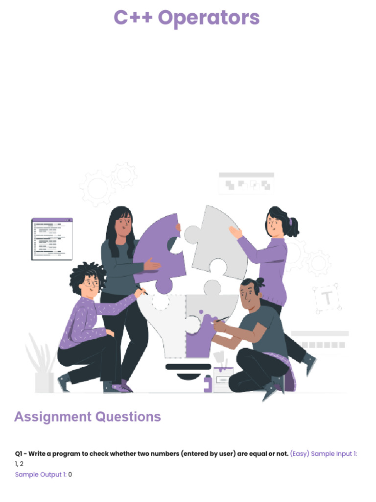 Assignment Questions - C++ Operators (1) | PDF