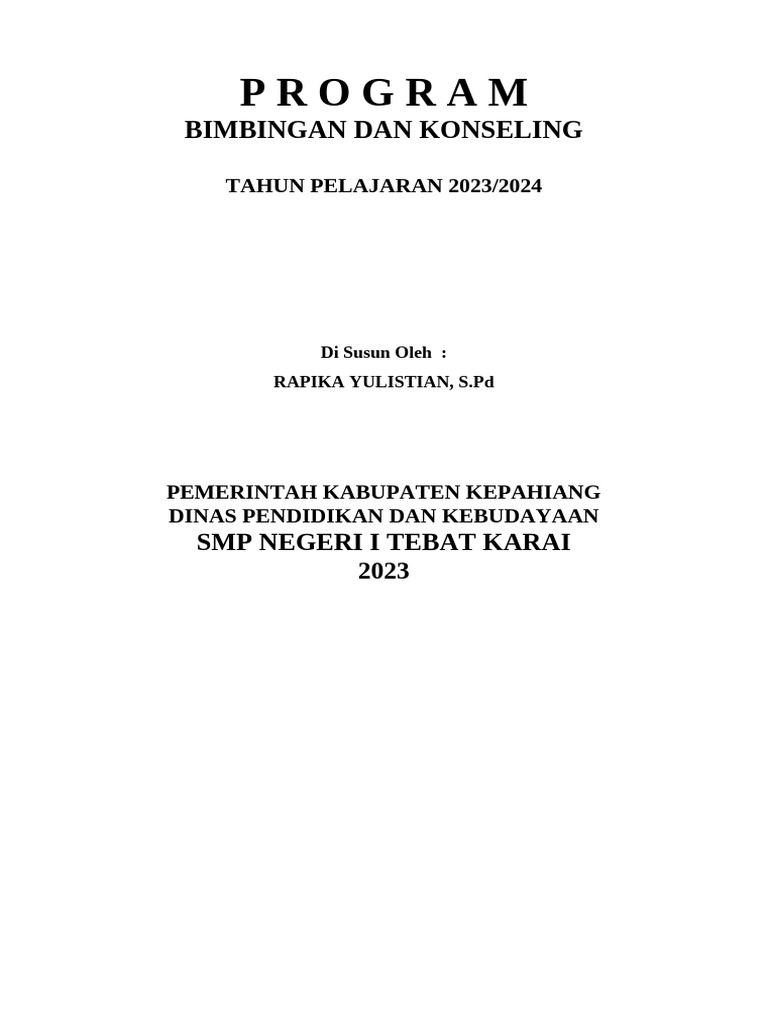 Program: Bimbingan Dan Konseling | PDF