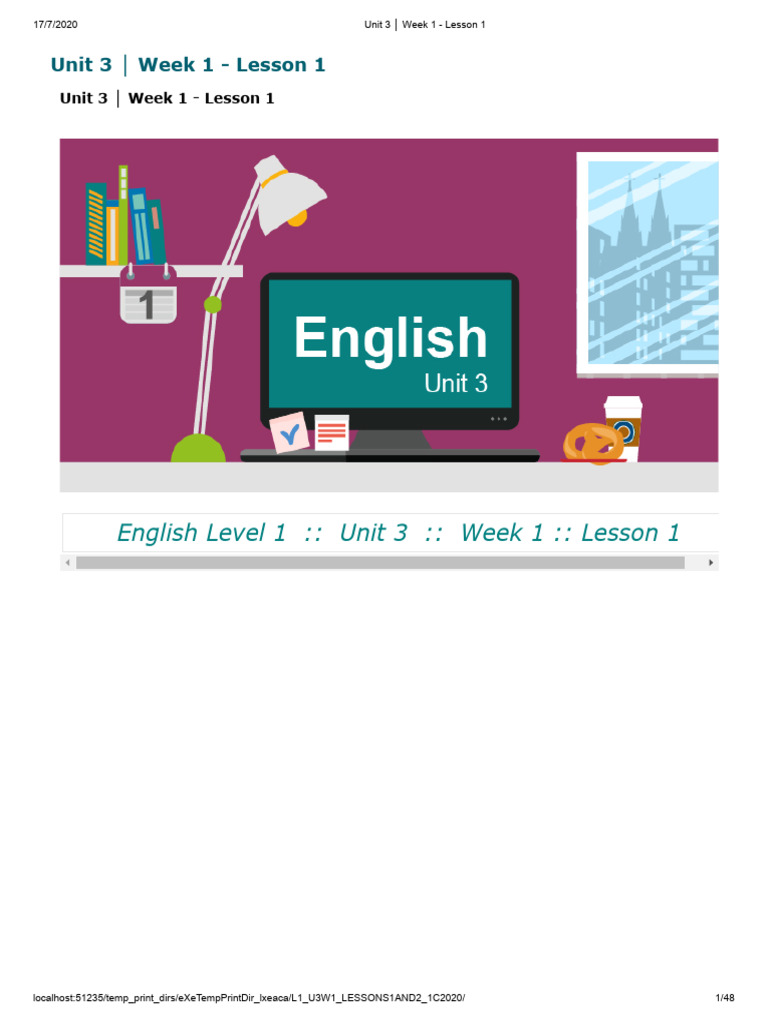 Unit 3 │ Week 1 - Lessons 1 and 2 | PDF