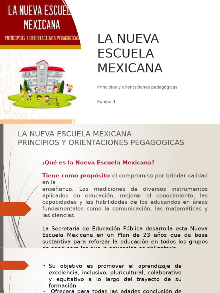 Nueva Escuela Mexicana: Principios Educativos | PDF | Educación de la ...