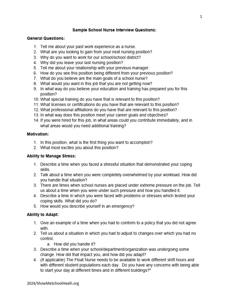 Nurse Interview Questions | PDF