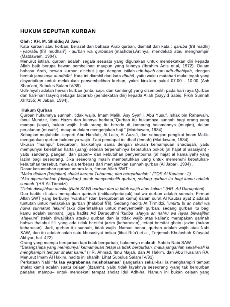 Hukum Seputar Kurban | PDF
