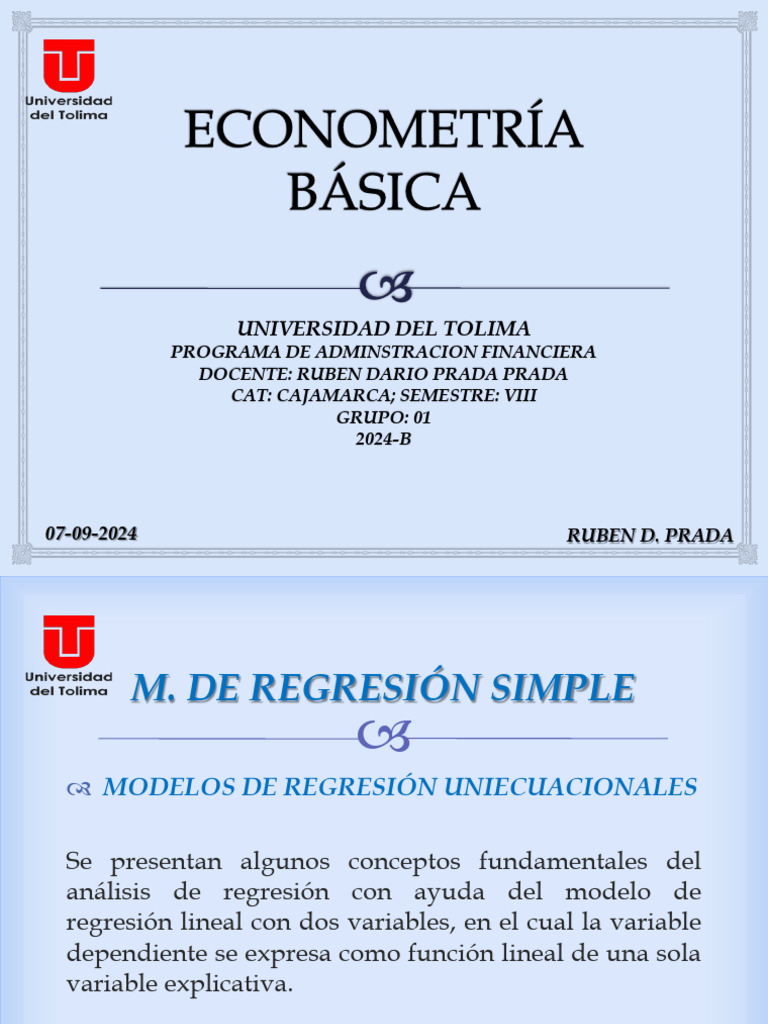 Clase 2 - Econometría-Cajamarca - Grup 01 | PDF