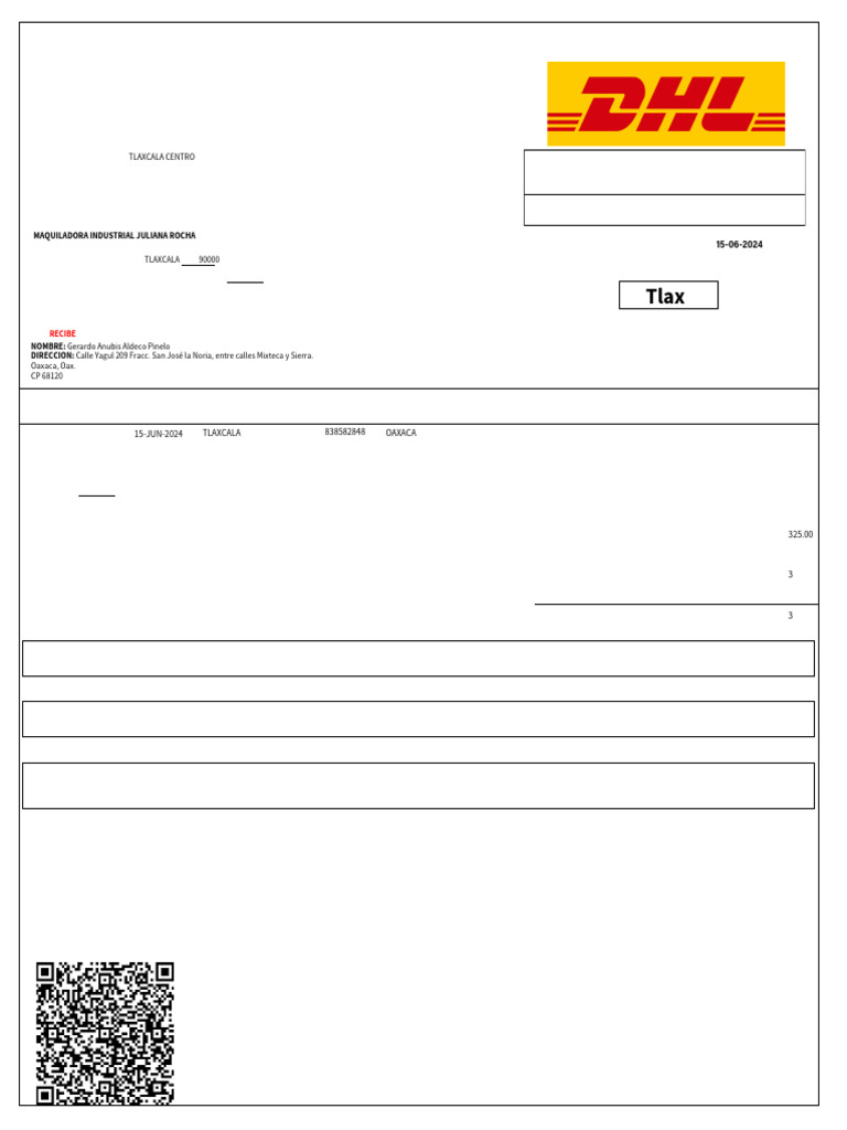 Factura DHL 12 06 2024 Nuevo México1 | PDF | Pagos | Finanzas y dinero