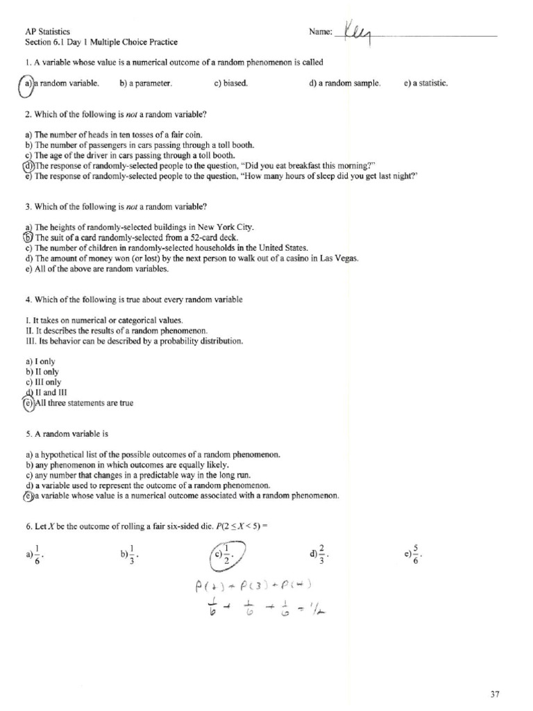 Chapter 6 Extra MC Practice Answers | PDF