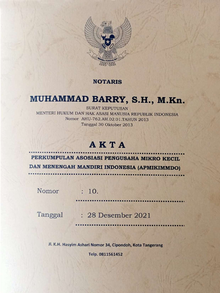 Akte Pendirian Apmikimmdo_compressed | PDF