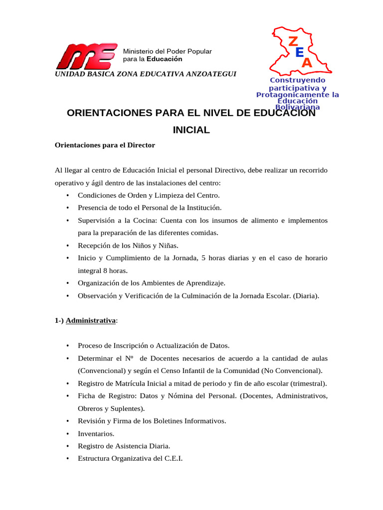 Sistema de Trabajo del Nivel de Educación Inicial 2010-2011 | PDF