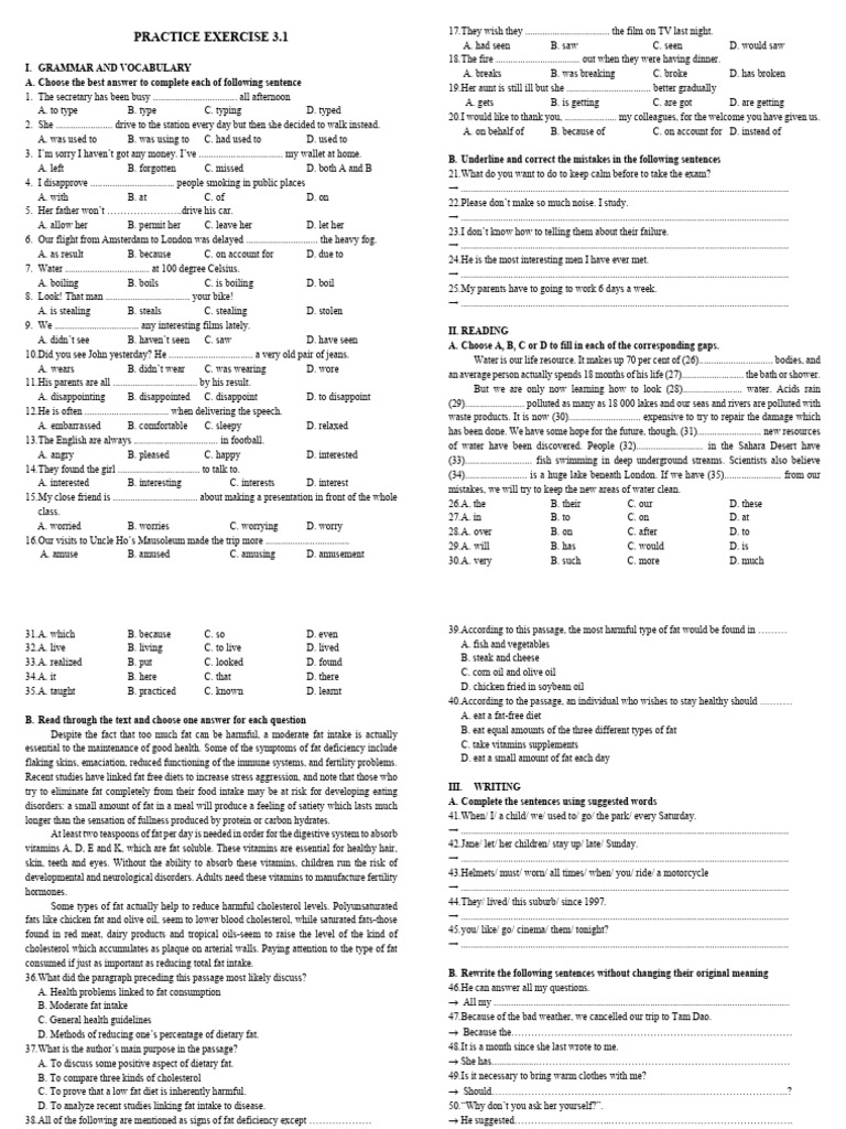 Practice Exercise 3.1 | PDF
