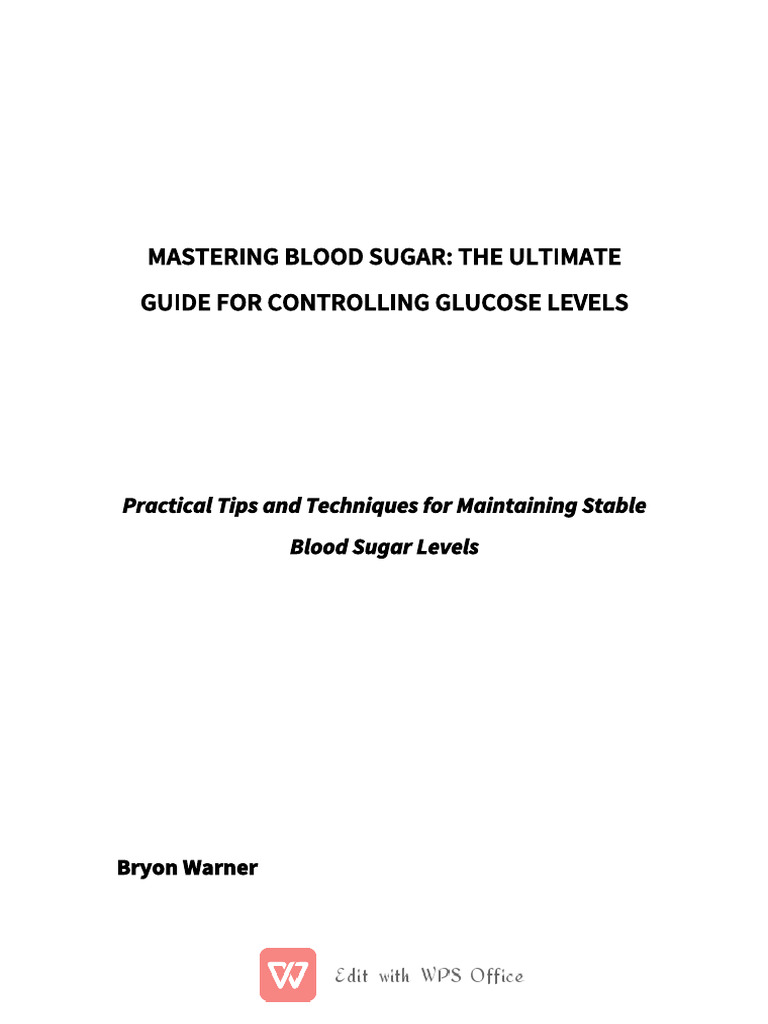 Mastering Blood Sugar | PDF