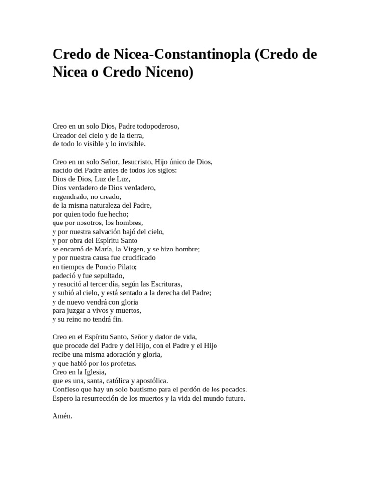 Credo Niceno Constantinopolitano | PDF