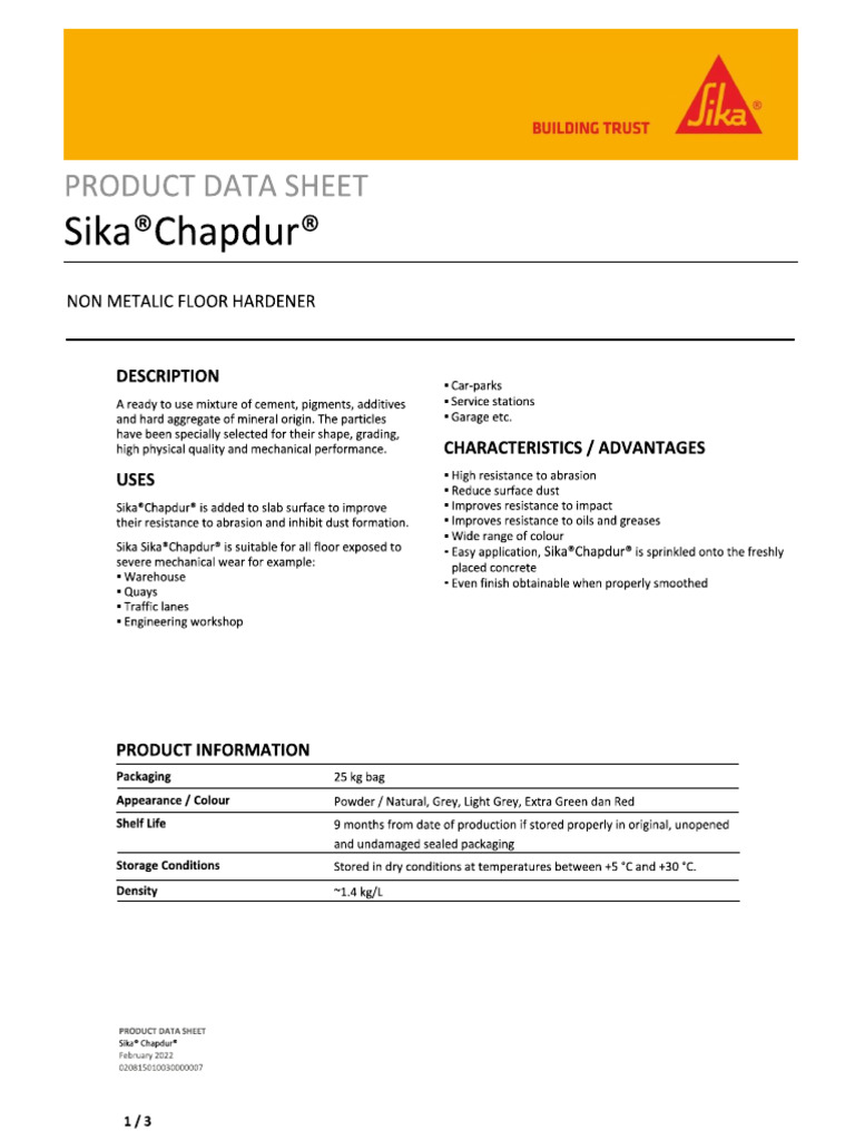 Brosur Sika Chapdur | PDF