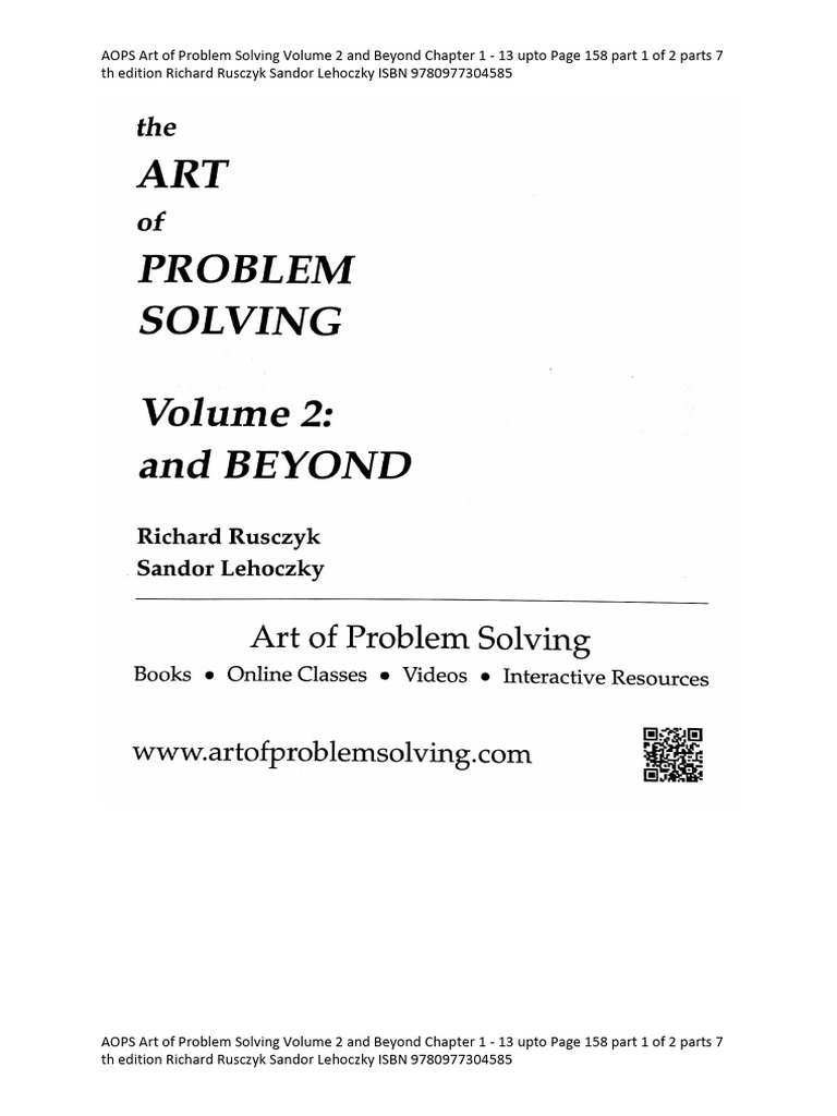 AOPS Art of Problem Solving Volume 2 p1 | PDF