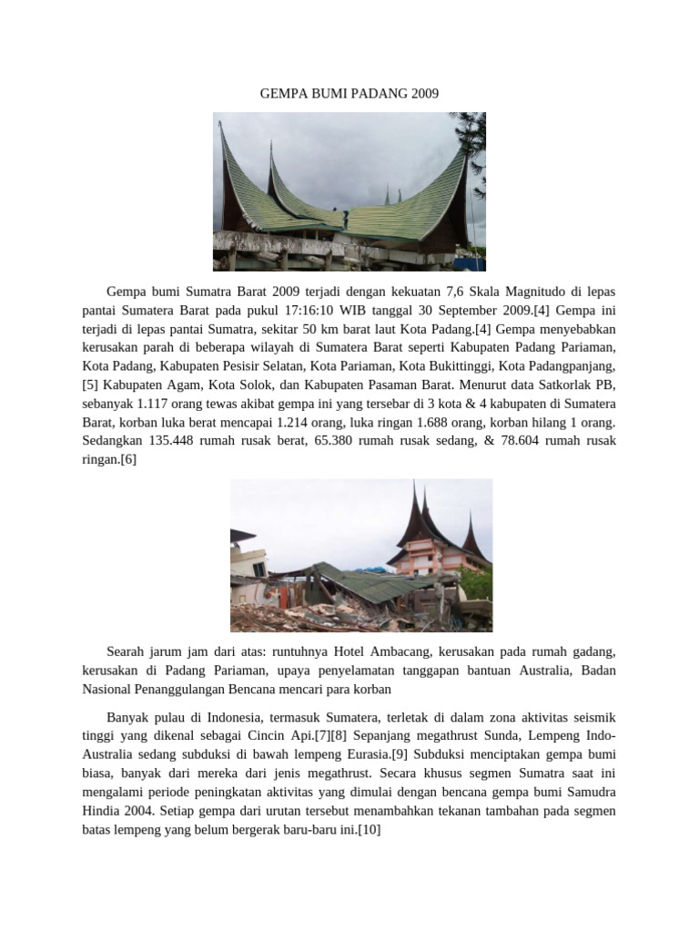 Gempa Bumi Padang 2009 | PDF