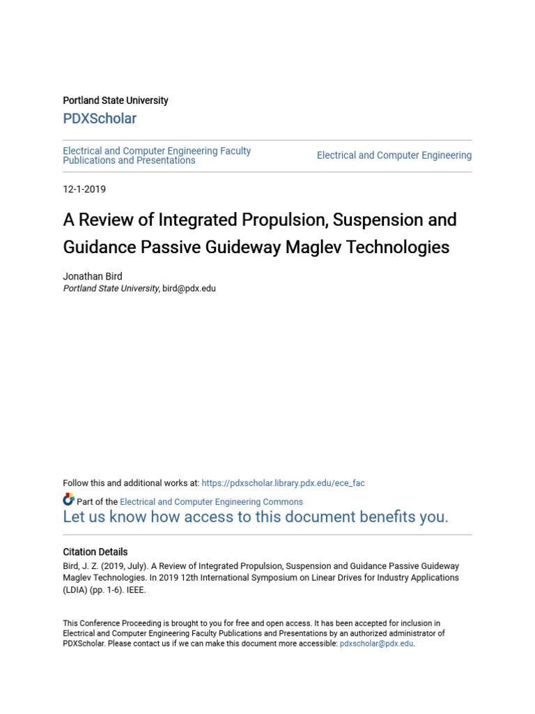 A Review of Integrated Propulsion, Suspension and | PDF