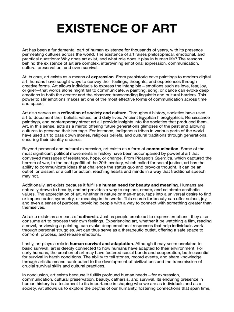 Existence of Art | PDF