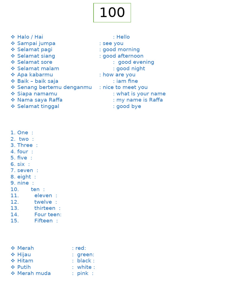 BAHASA Inggris Raffa | PDF