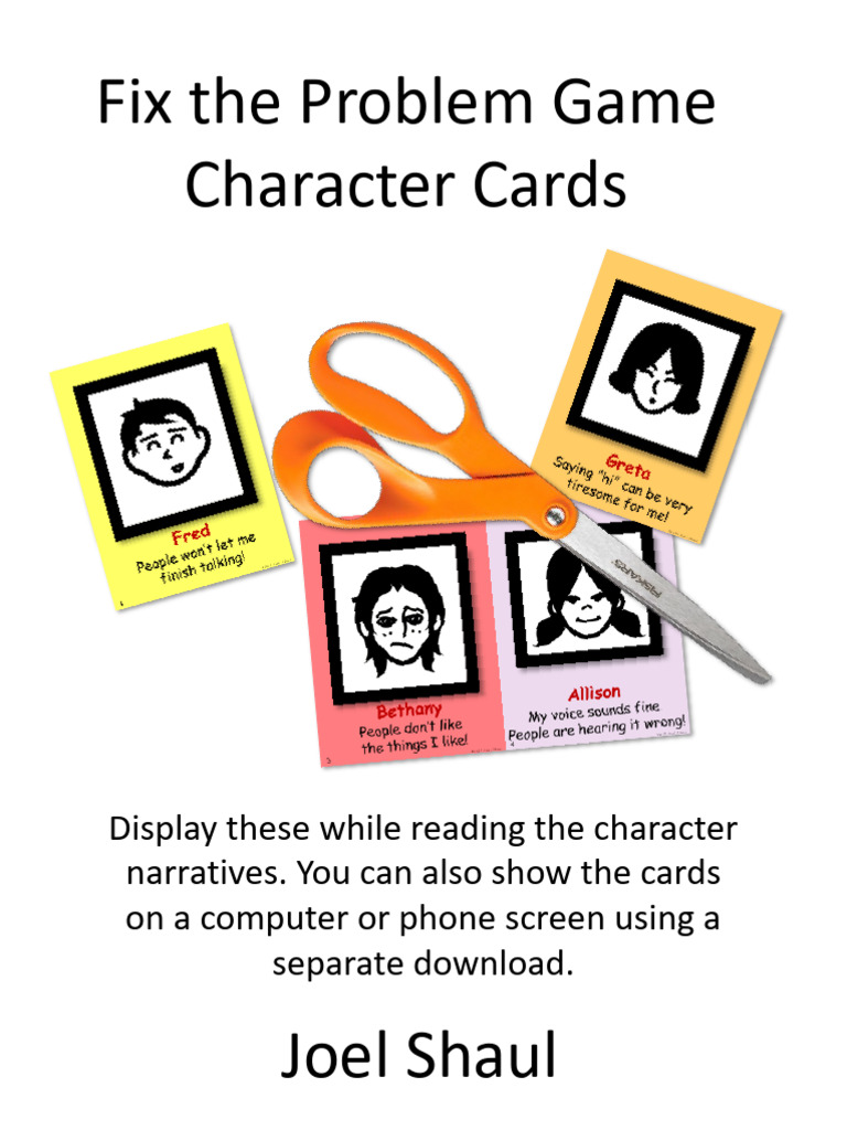 Fix The Problem Game Face Cards To Print | PDF