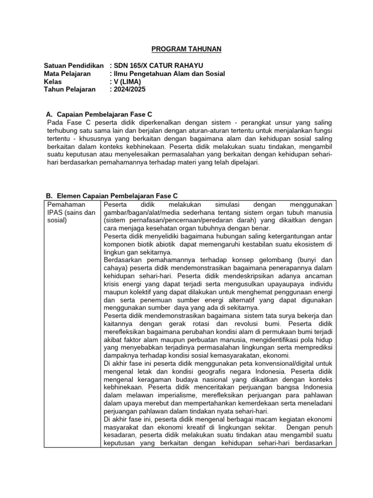 Program Tahunan Bi | PDF