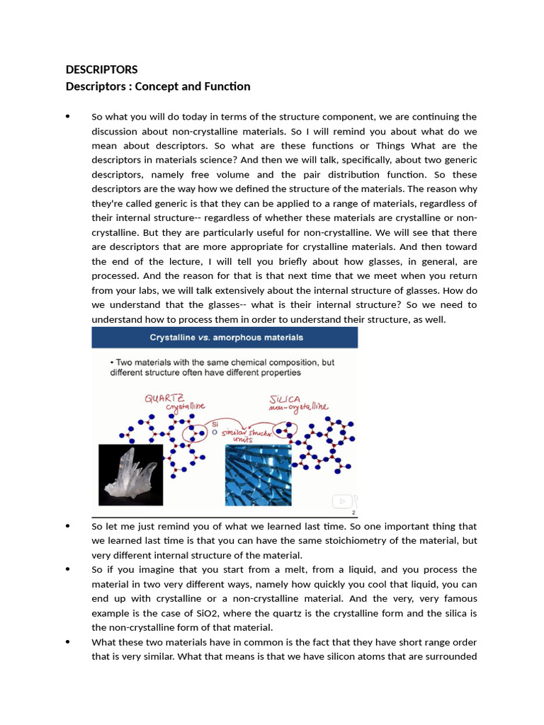 w01 Descriptors | PDF