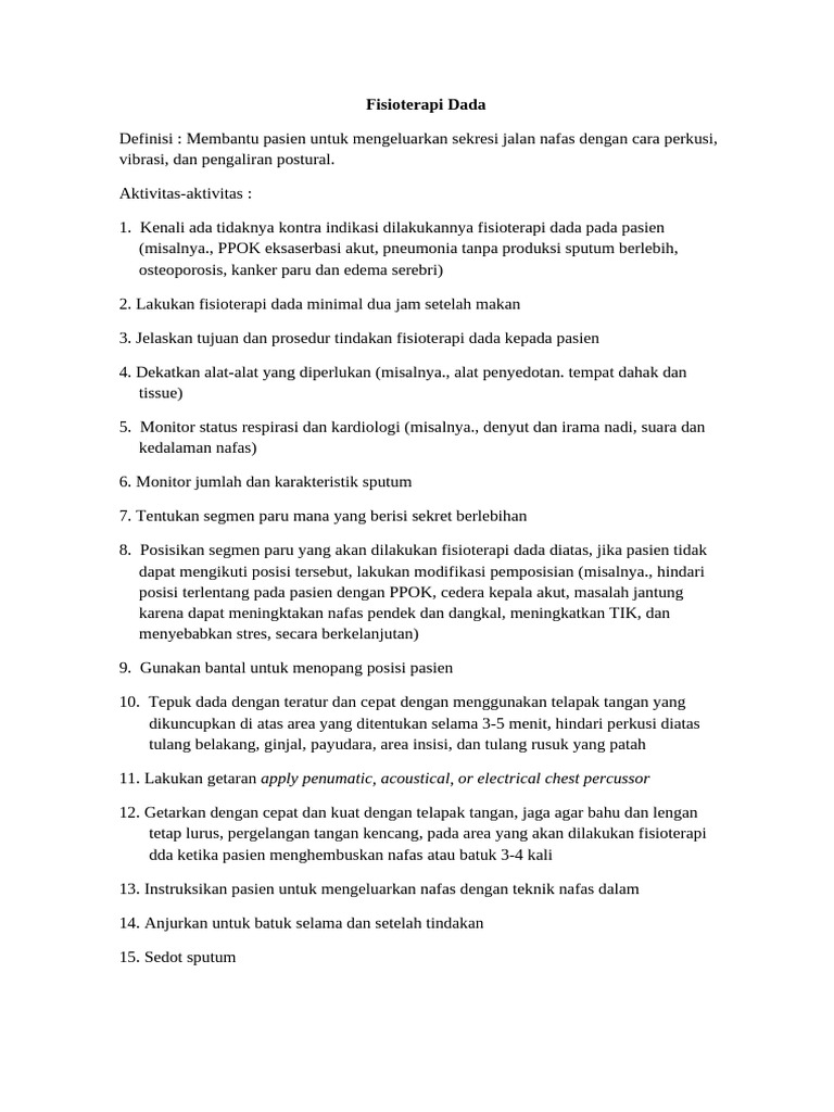 Fisioterapi Dada | PDF