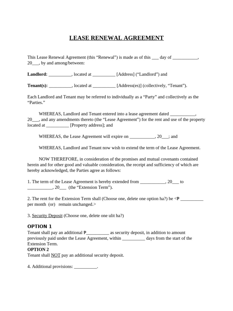 Lease Renewal Agreement | PDF