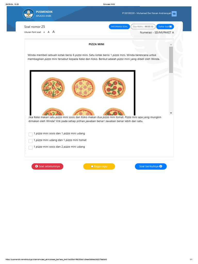 Soal Nomor: Pizza Pizza Pizza Pizza | PDF