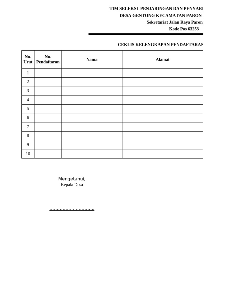 Ceklis Ok Print | PDF