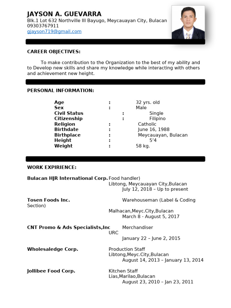 Jayson Resume Updated | PDF