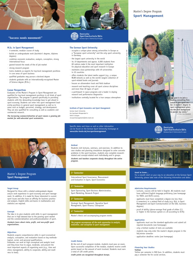Sport Management Master's Program | PDF | Academic Degree | Master's Degree