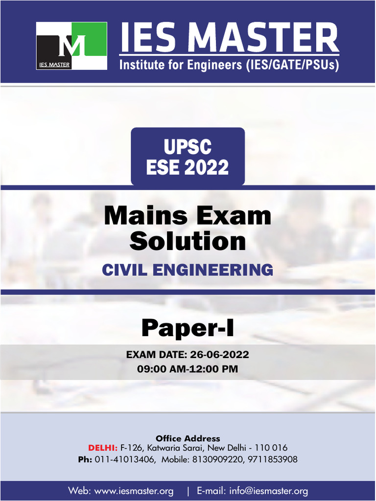 Civil Engineering Paper 01 Detailed Solution | PDF