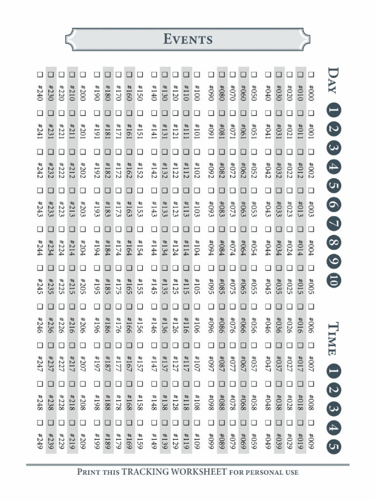 Tracking Worksheet | PDF