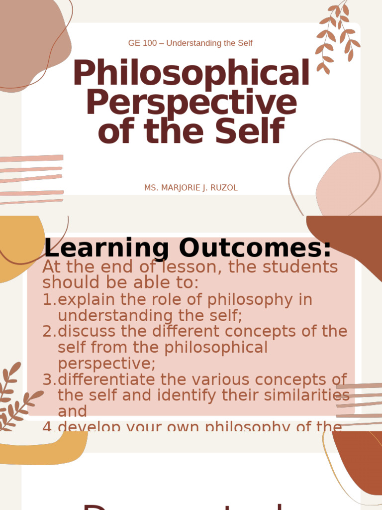1.philosophical Perspective of The Self | PDF | Philosophy Of Self ...