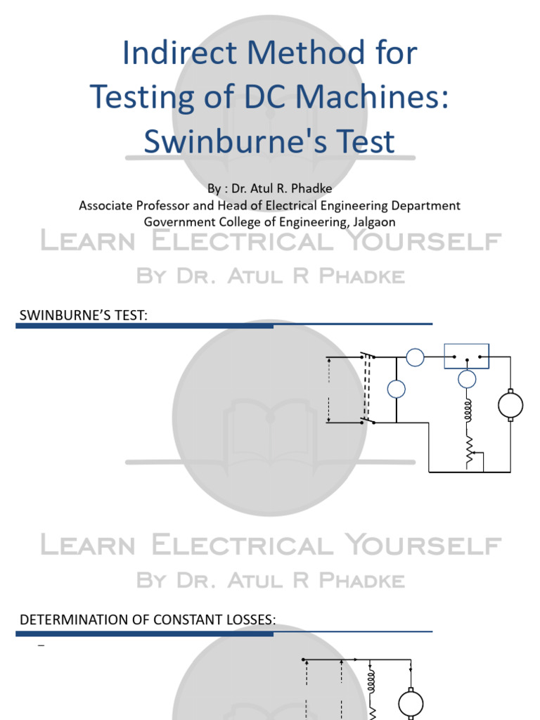 Testing of DC Machines indirect Method | PDF