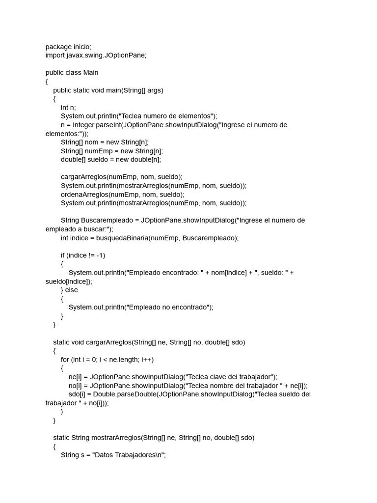 Codigo en Java 1 | PDF | Programación de computadoras | Ingeniería de ...