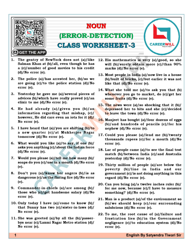 223869noun Sheet - 3 - Crwill | PDF