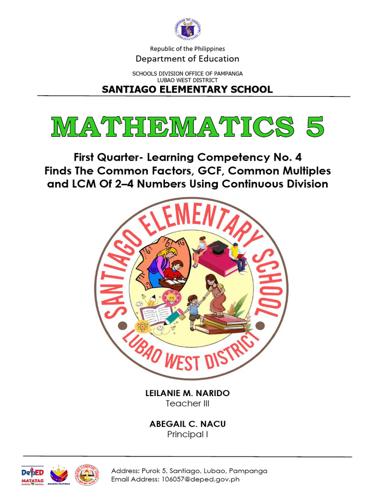 Las in Math 5-1st Quarter | PDF | Discrete Mathematics | Number Theory