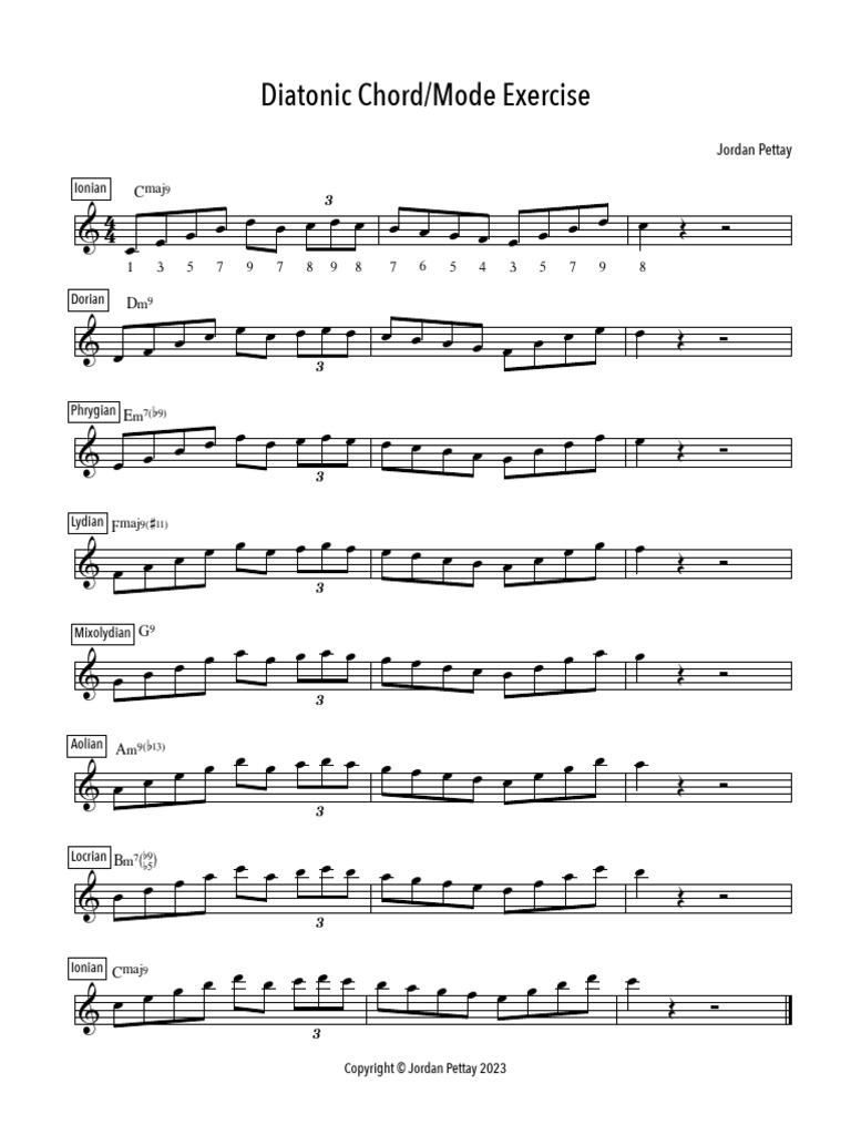 Diatonic Chord Mode Exercise | PDF