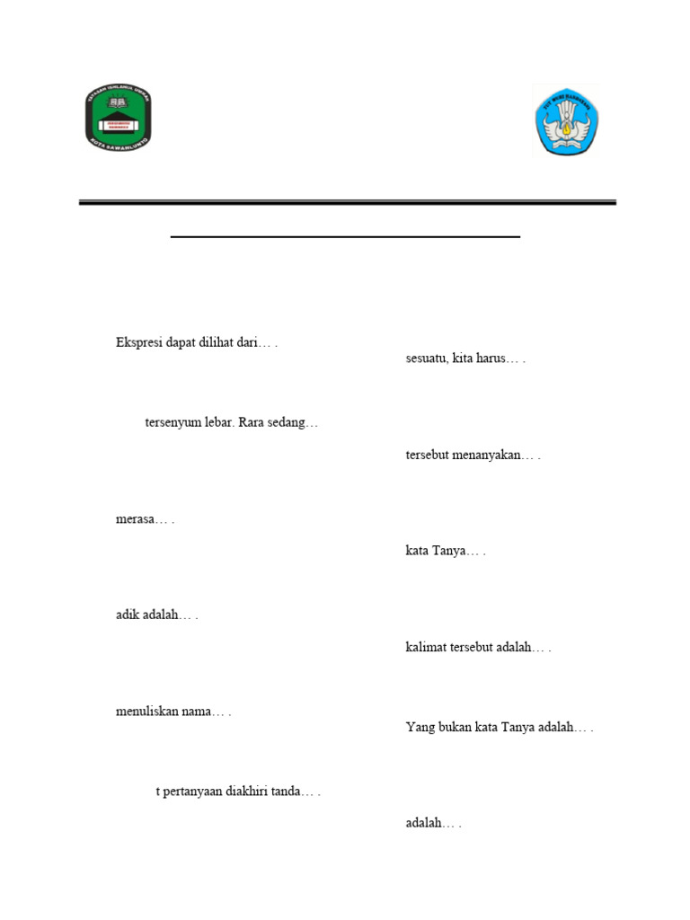 Soal Uts Bindo Kelas 2 Kumer | PDF