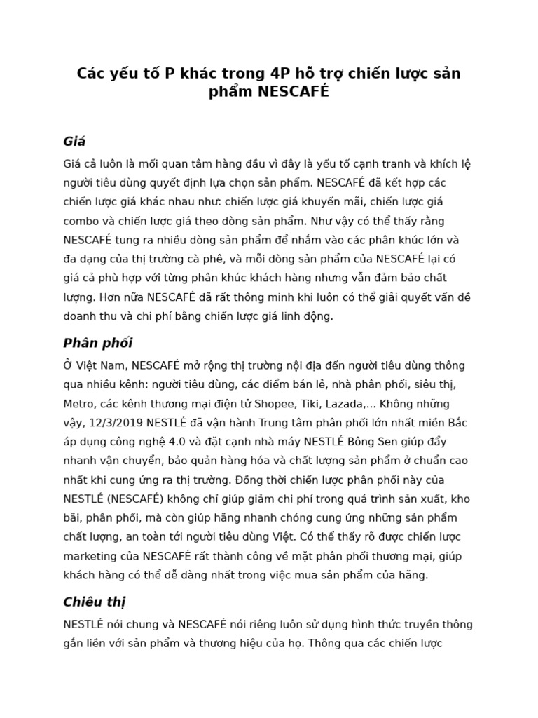 Tiểu luận NESCAFE | PDF