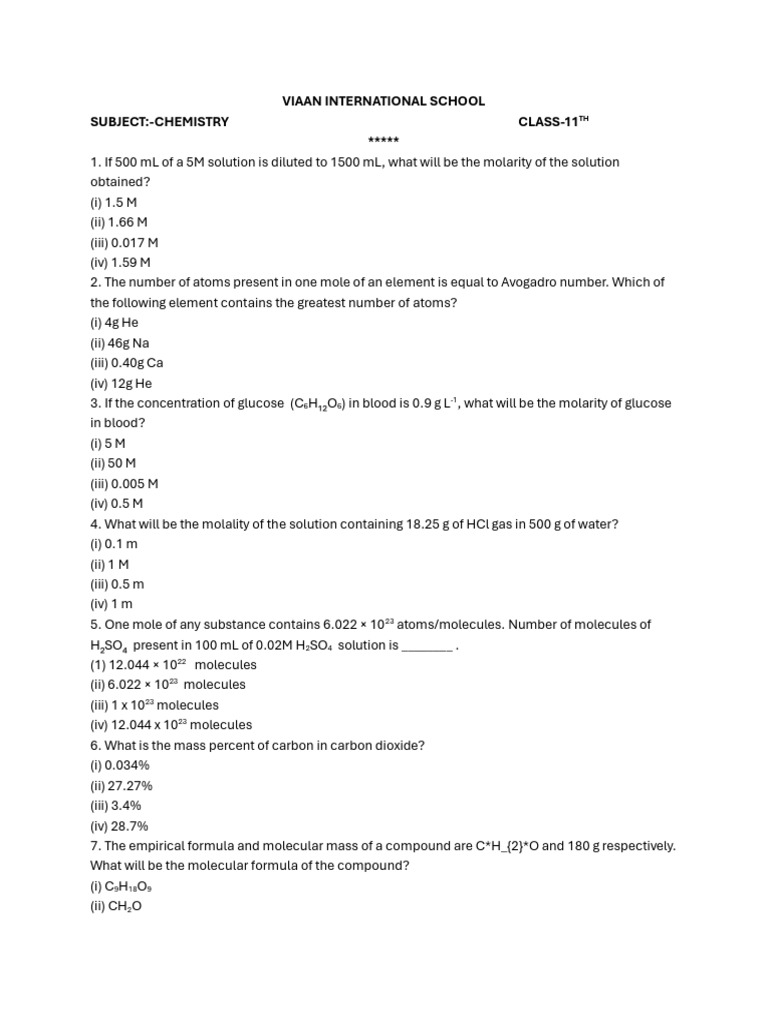 Class 11 Assignment | PDF