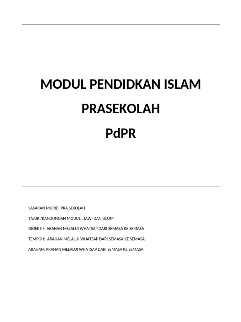MODUL JAWI Pertama | PDF
