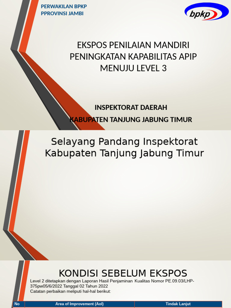 Paparan Ekspose Penilaian Mandiri Kapabilitas APIP Edit. | PDF