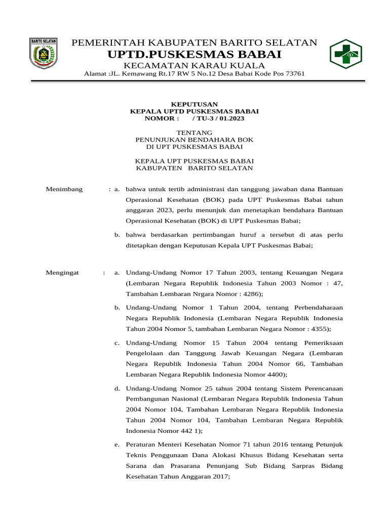 SK Bendahara Bok 2024 | PDF