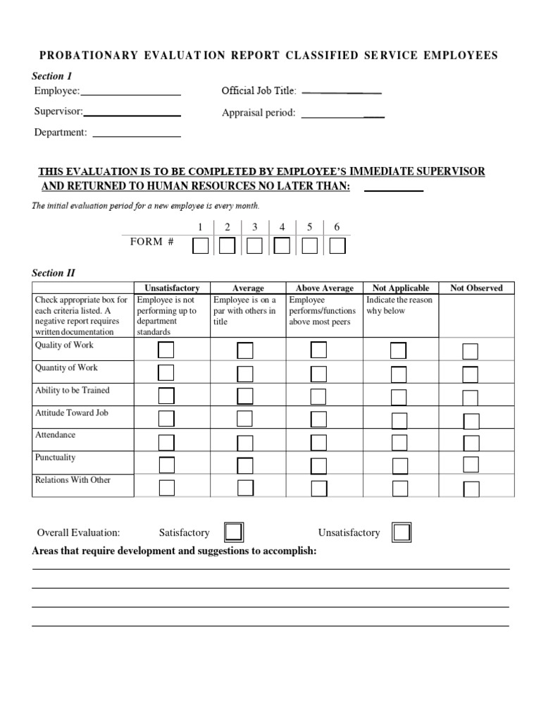 PROBATIONARY APPRAISAL FORM - Final | PDF