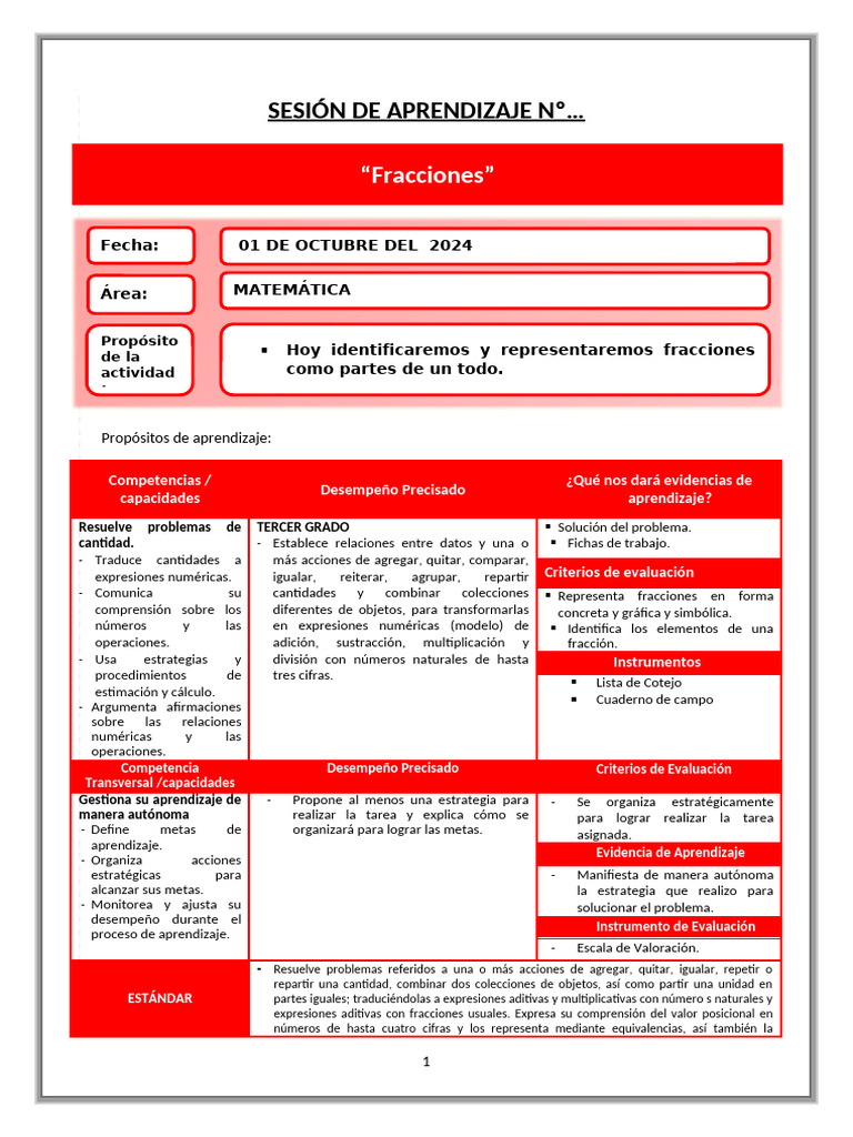 26 de Setiembre - Matematica - Tercer Grado | PDF