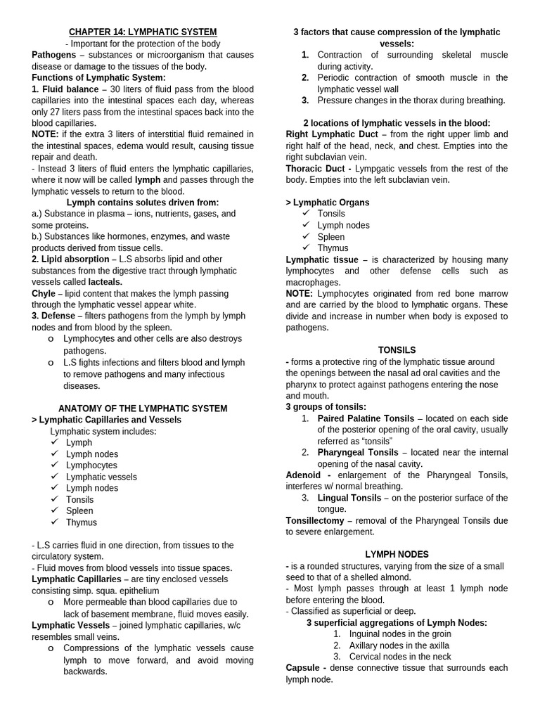 CHAPTER 14 LYMPHATIC SYSTEM AND IMMUNITY (Reviewer) | PDF CHAPTER 14 LYMPHATIC SYSTEM AND IMMUNITY (Reviewer) | PDF