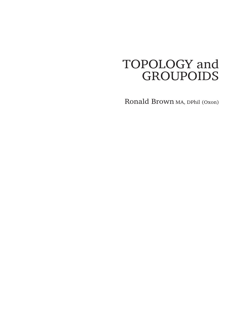 Topology and Groupoids - Brown | PDF