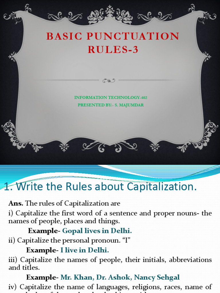 Basic Punctuation Rules-3 | PDF