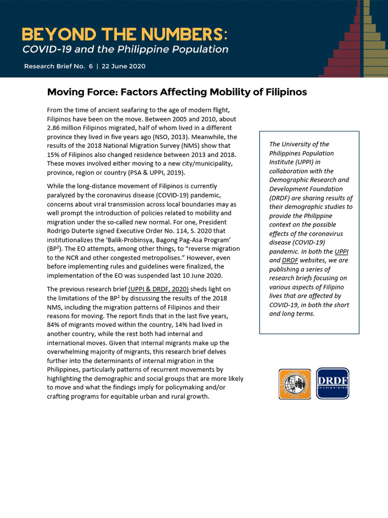 Moving Force Factors Affecting Mobility of Filipinos | PDF